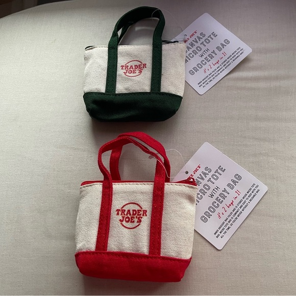 Trader Joe'S | Bags | New Trader Joes Micro Mini Totes Set Of Two Micro ...